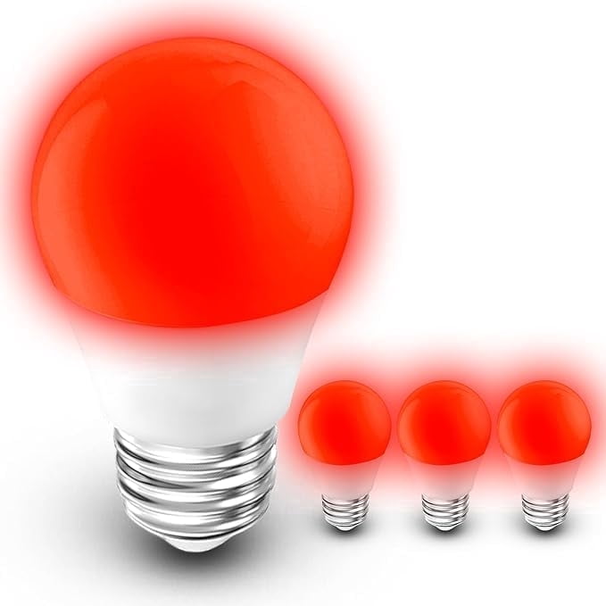 E26 Red Light Bulbs for Sleep Christmas, 625nm Blue Light Blocking 25w ...