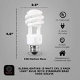 E26 Standard Screw Base 13Watt CFL Light Bulb - 3 Pack, 5000 Kelvin for ...