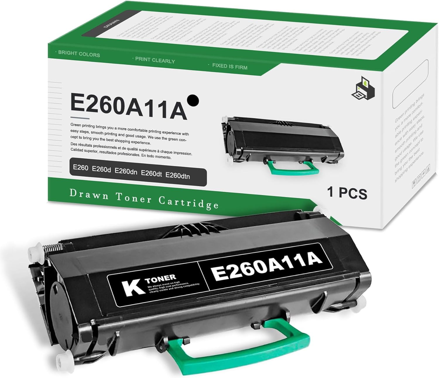 E260A11A High Yield Toner Cartridge(1 Pack, Black) - Drwn Compatible E260 Toner Cartridge ...