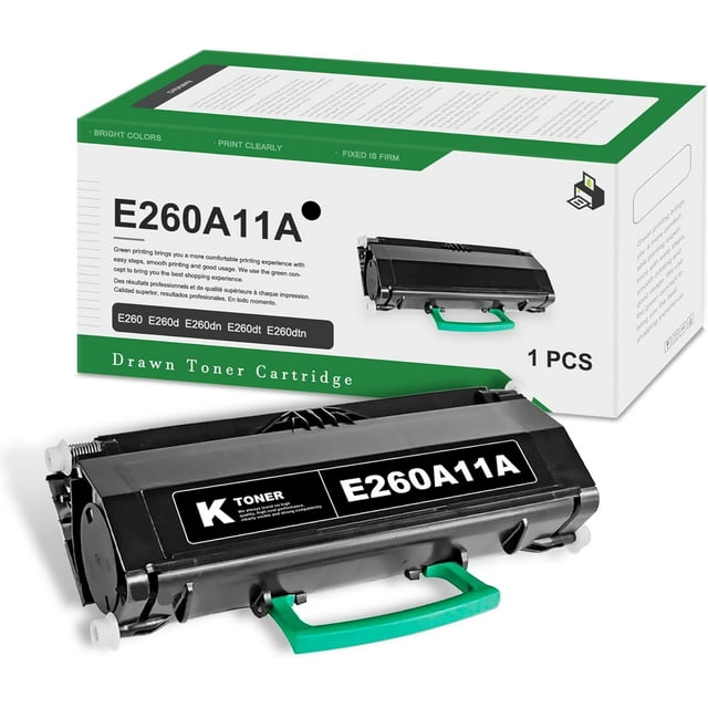 E260A11A High Yield Toner Cartridge(1 Pack, Black) - DrwnE260 Toner Cartridge Replacement for ...