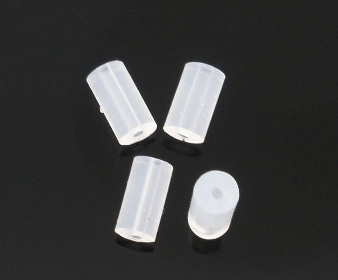 E267 - 1000 pcs (500 Pairs) Clear Rubber Earring Back Stoppers - 4mm x ...