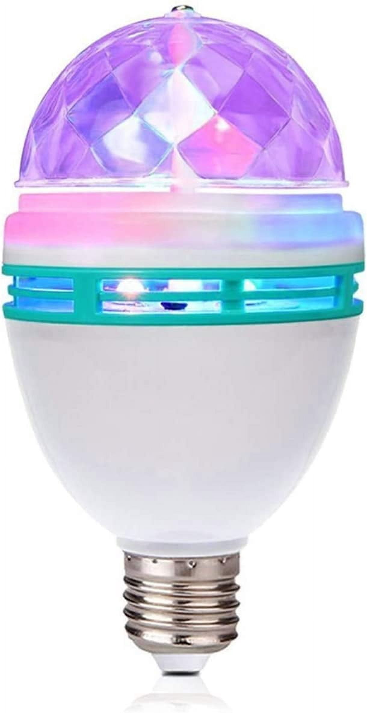 E27 3W LED Full Color Rotating Auto Ball Bulb AC 85-260V Mini Party ...