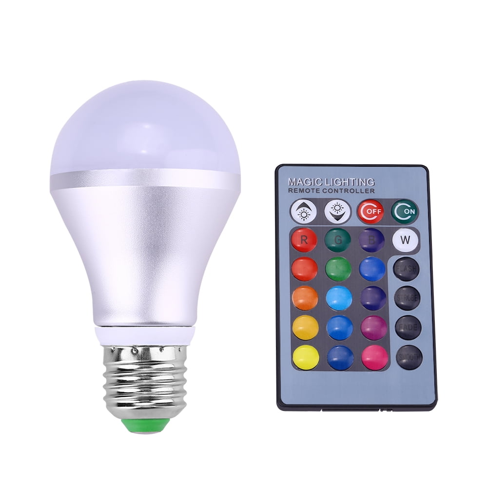 E27 5W RGB LED Light Bulb Color Changing Home Party Decoration Lamp + Remote Control - Walmart.com