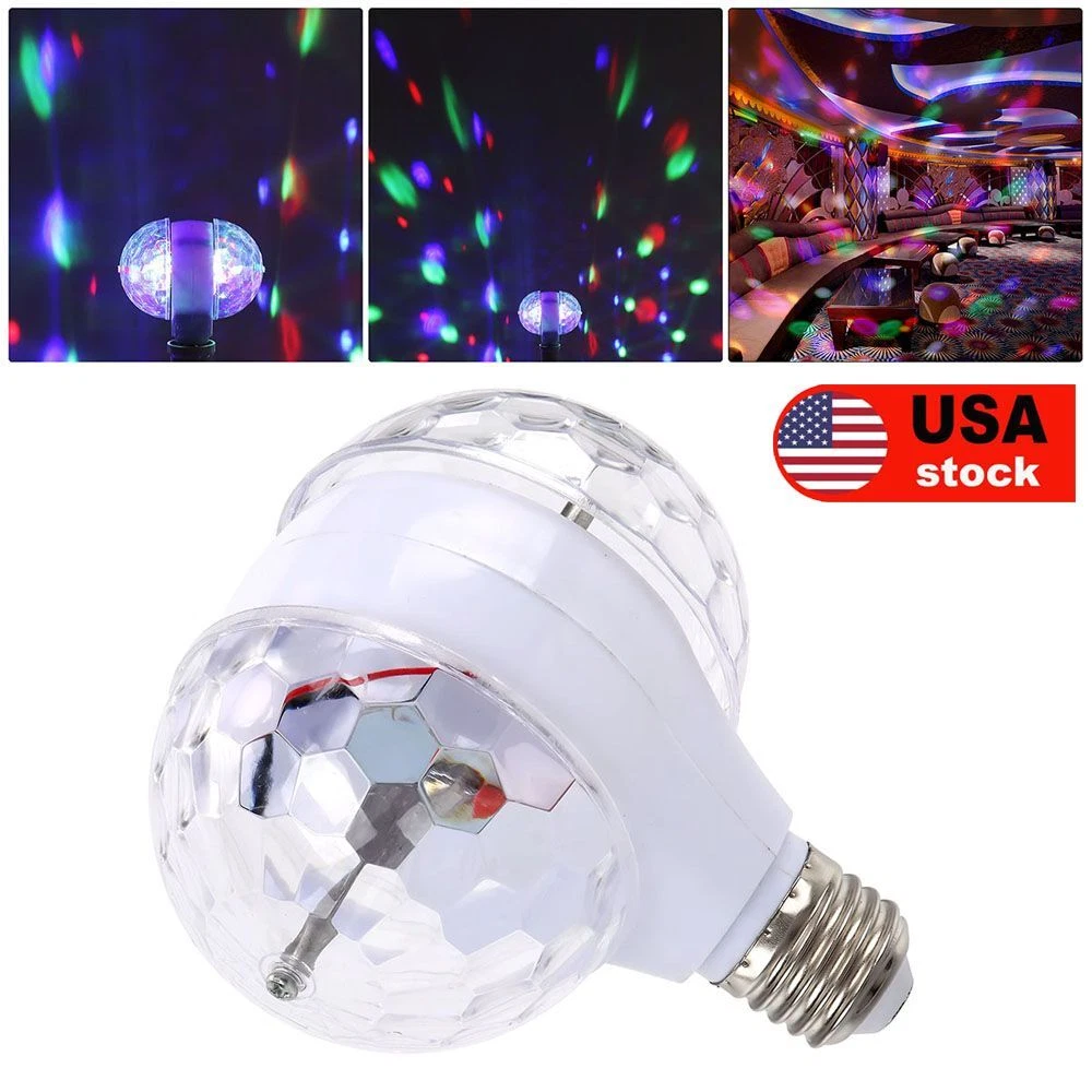 E27 6W Double-Headed Led Ball Stage Rgb Light Bulb Rotating Lamp Ktv ...