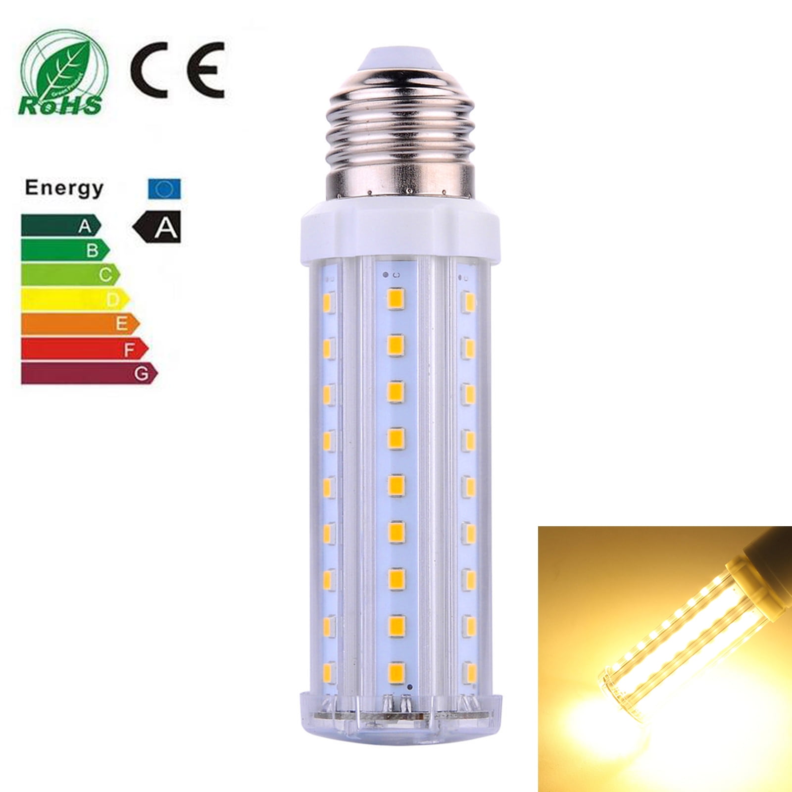 E27 9W LED Corn Bulb Lamp Warm White Light 2800-3200K 810-900lm 58-SMD ...