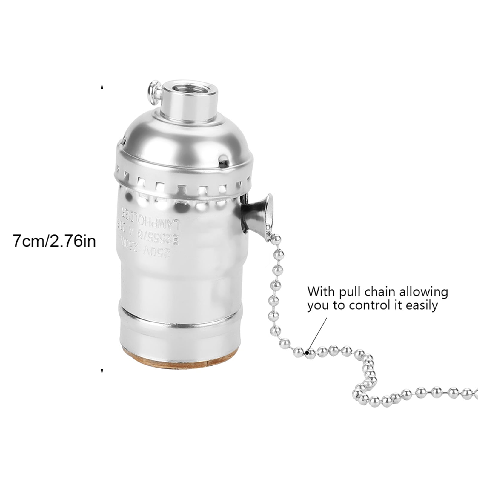E27 Aluminum Vintage Light Socket with Pull Chain Desk Lamp Lighting ...