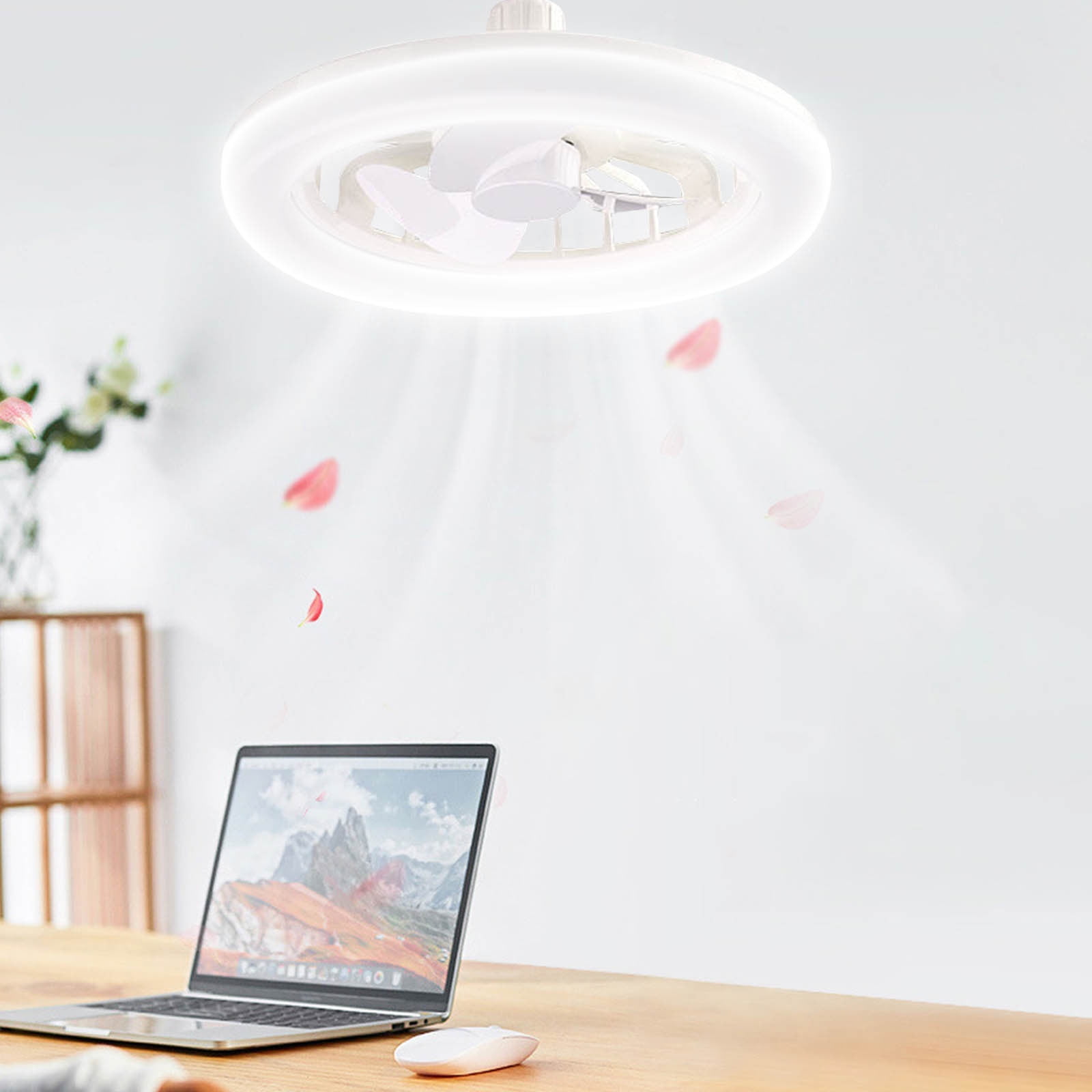 E27 Ceiling Fan With Lights,Enclosed Low Profile Fan Light,Ceiling ...