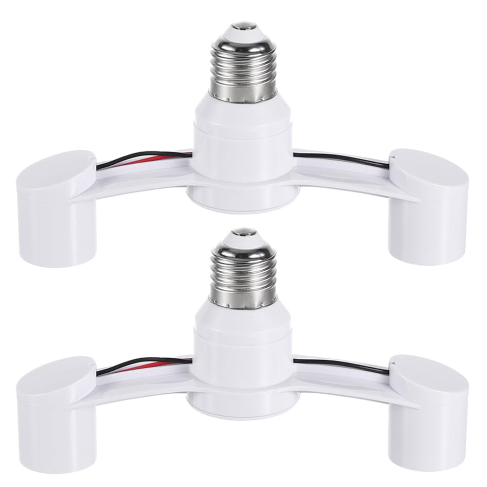 E27 Dual Light Socket Adapter 2-Pack E27 Bulb Splitter Outdoor Light ...