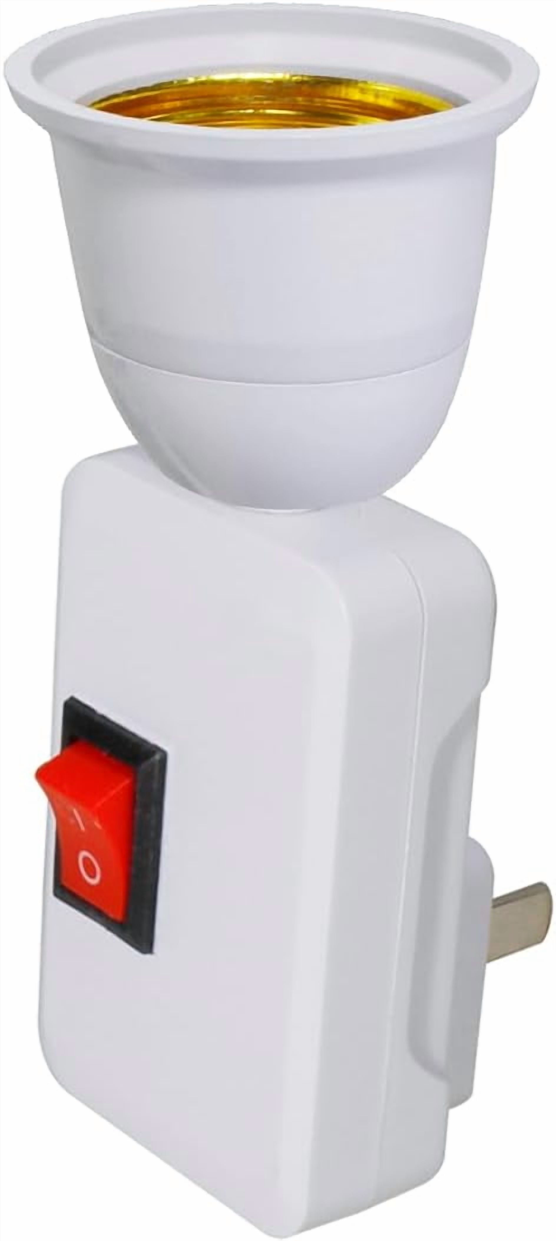 E27/E26 Plug in Light Socket Adapter with On/Off Switch, Flexible Neck ...