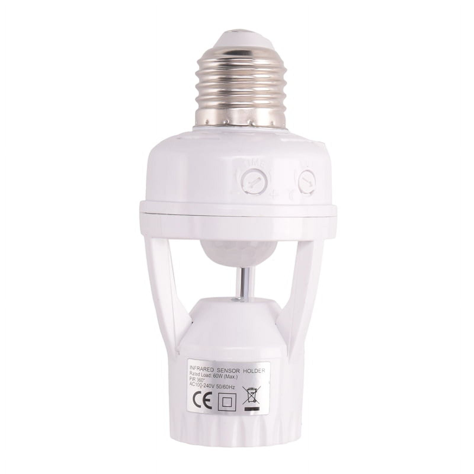E27 LED 220V Screw Light Bulb Holder PIR Infrared Motion Sensor Lamp ...
