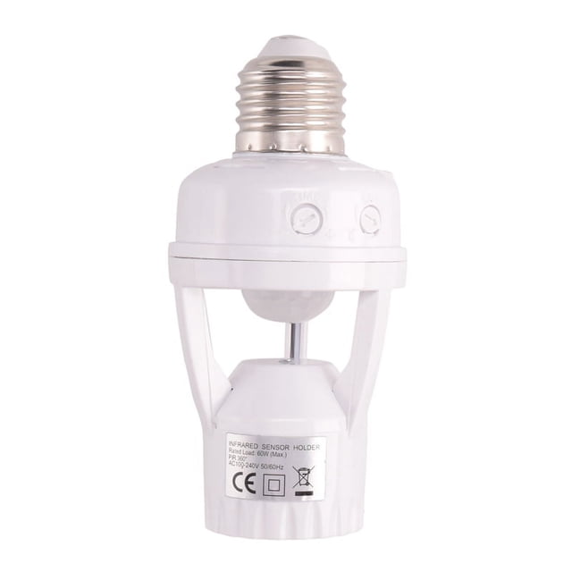 E27 LED 220V Screw Light Bulb Holder PIR Infrared Motion Sensor Lamp ...