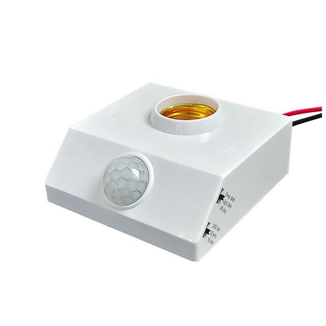E27 LED Bulb Light Holder PIR Human Body Infrared Sensor Lamp Holder ...