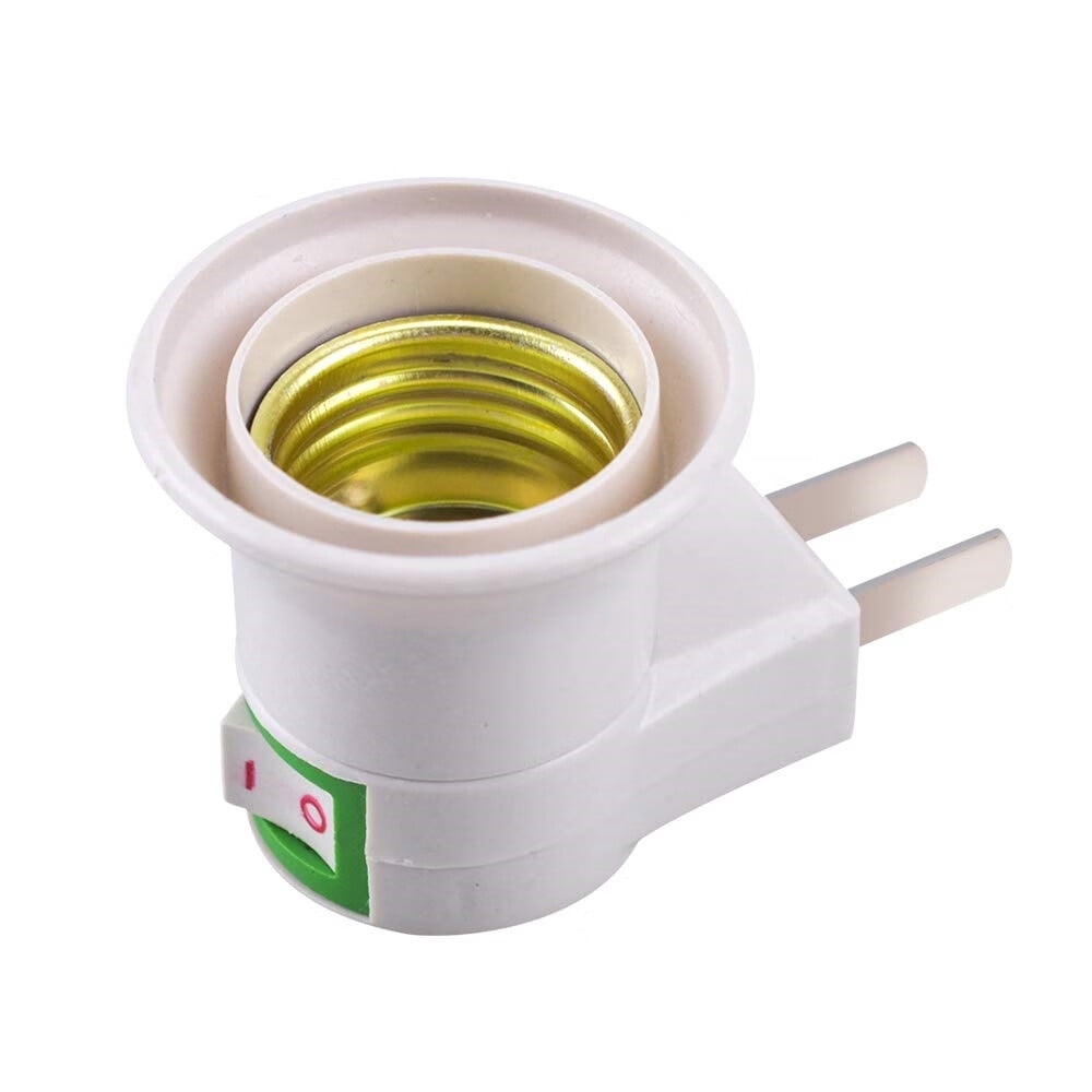 E27 Lamp Socket Adapter with Switch,Plastic Standard Screw-in Socket ...