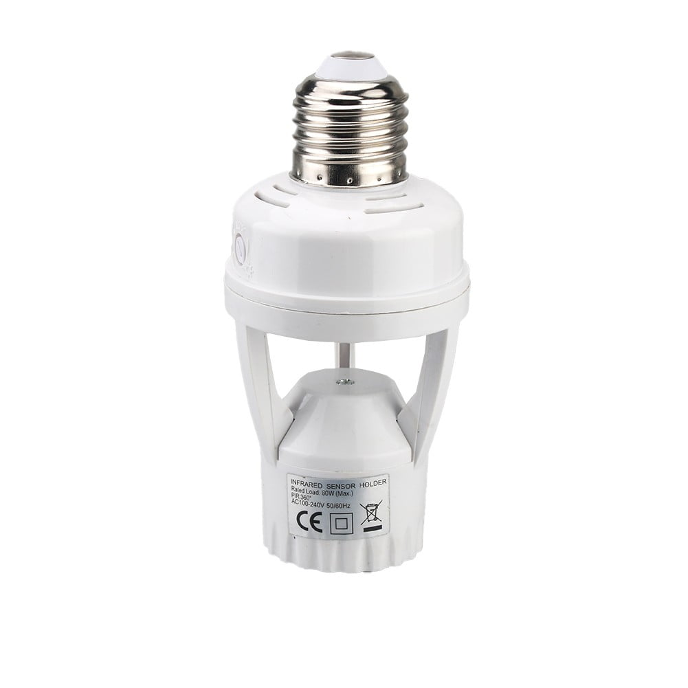E27 Socket Ac100-240V Converter Pir Motion Sensor Led E27 Lamp Base ...