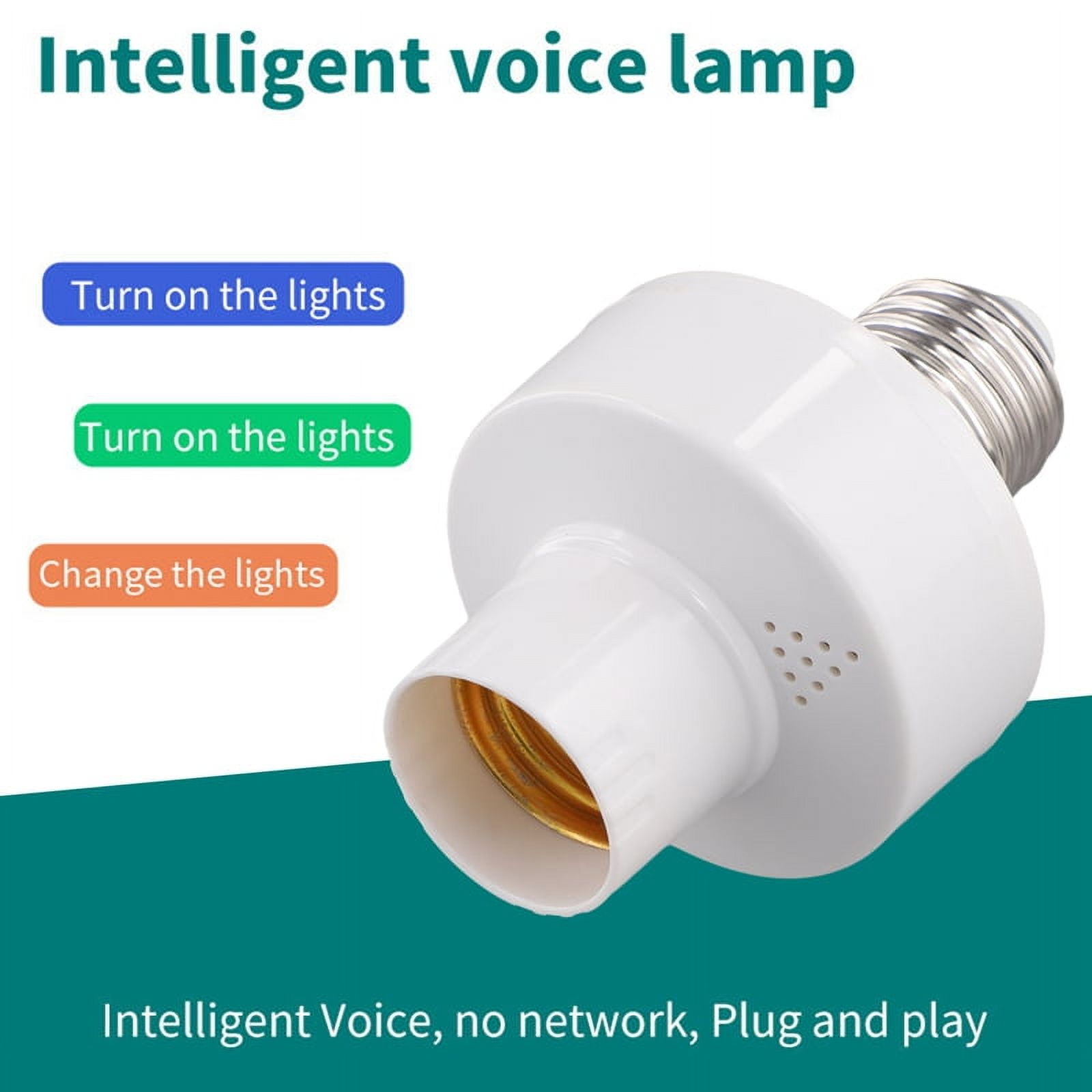 E27 Socket Smart Voice Light Bulbs Adapter E27 Led Lamp Holder Base No ...