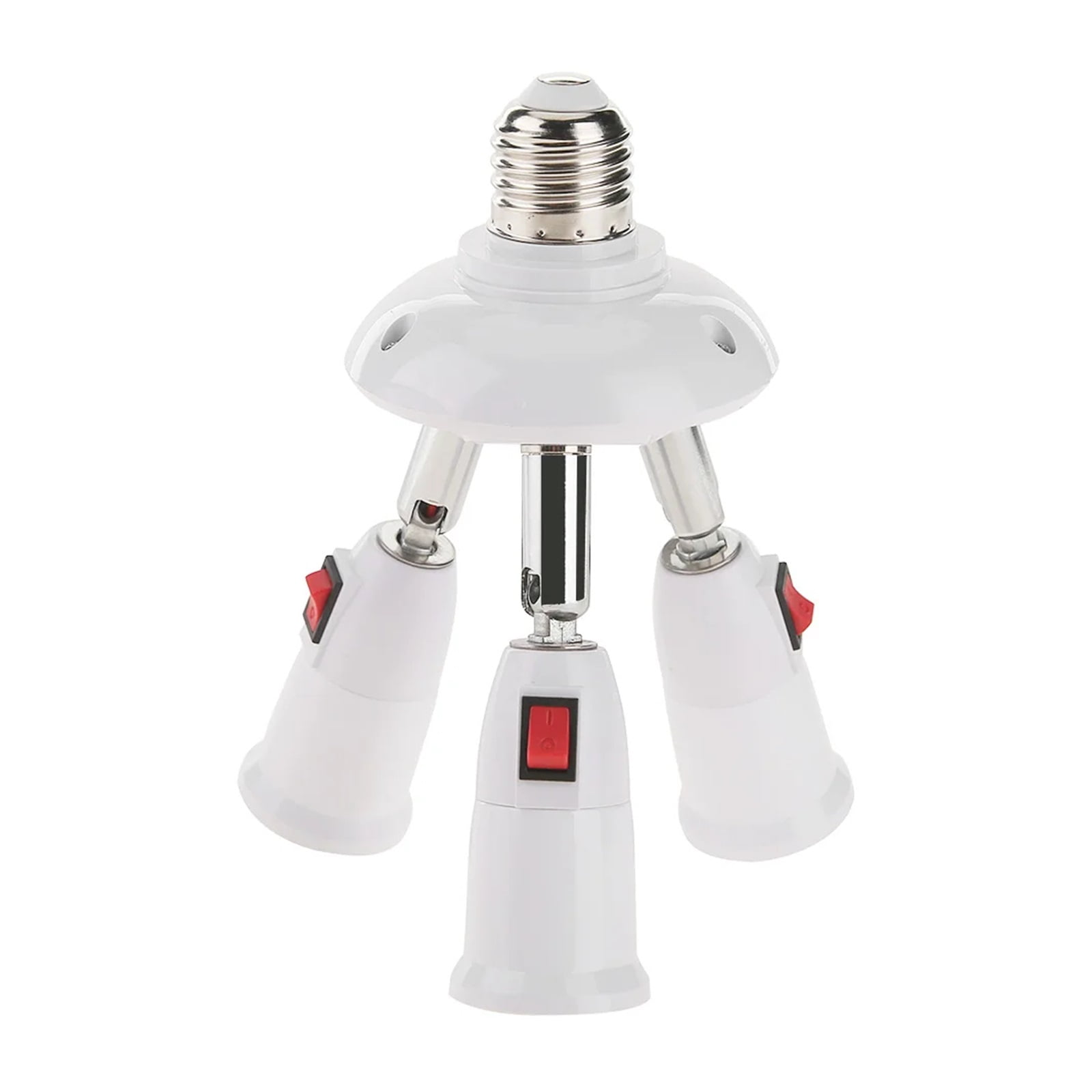 E27 Splitter 2/3/4/5 Heads Lamp Base Adjustable LED Light Bulb Holder ...
