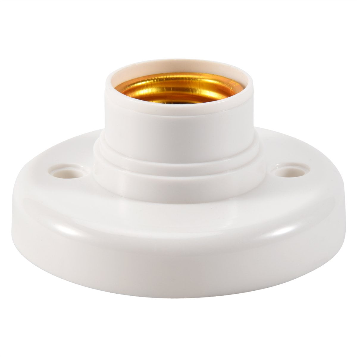 E27 White Round Plastic Lamp Base Socket Holder, Standard Edison Bulb ...