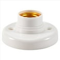 E27 White Round Plastic Lamp Base Socket Holder, Standard Edison Bulb ...