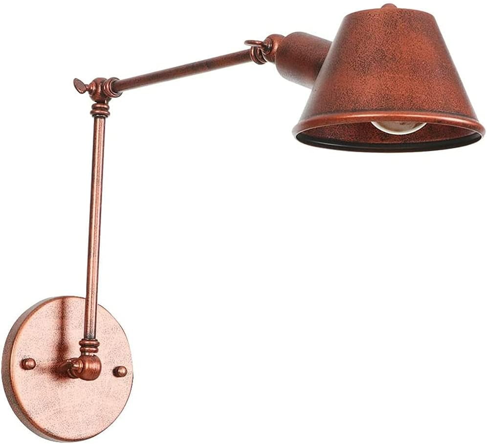 E27 Wrought Iron Bracket Wall Light Lamp Vintage Adjustable Long Arm ...