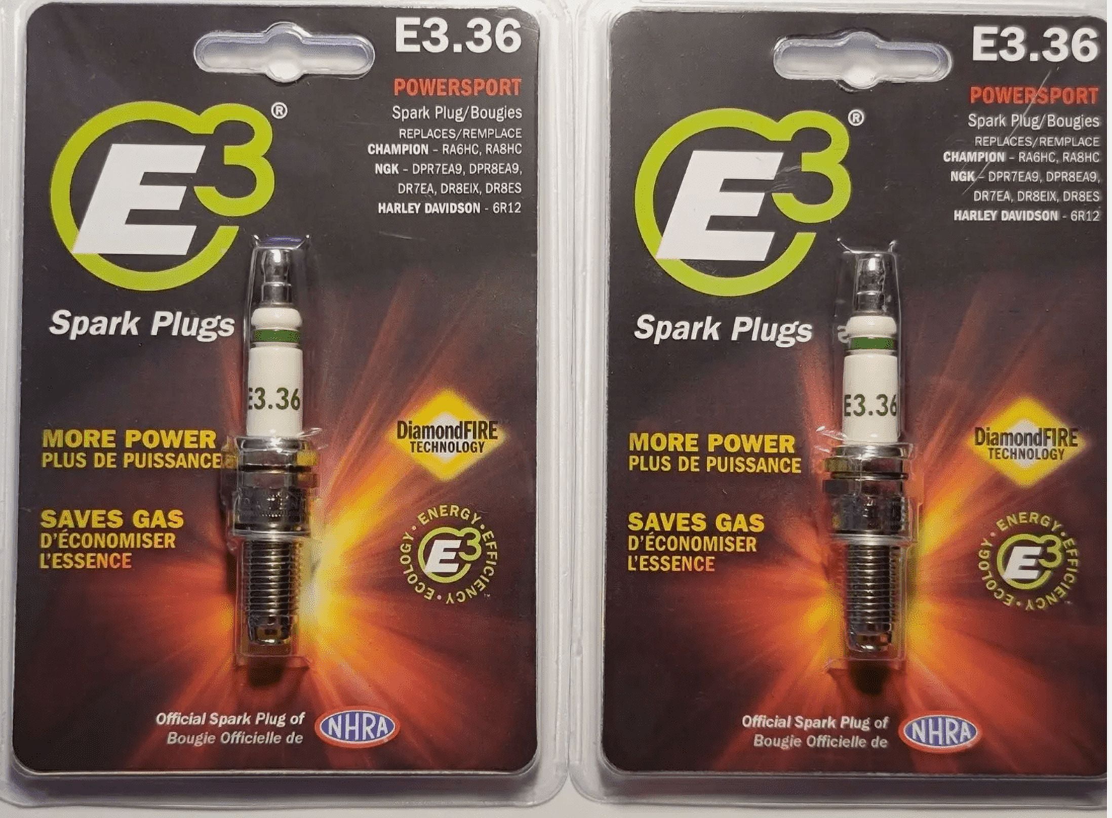 E3 E3.36 Spark Plug Powersport 12mm .75" Gasket-Seat Motorcycle/Snow - 2 Pack - Walmart.com