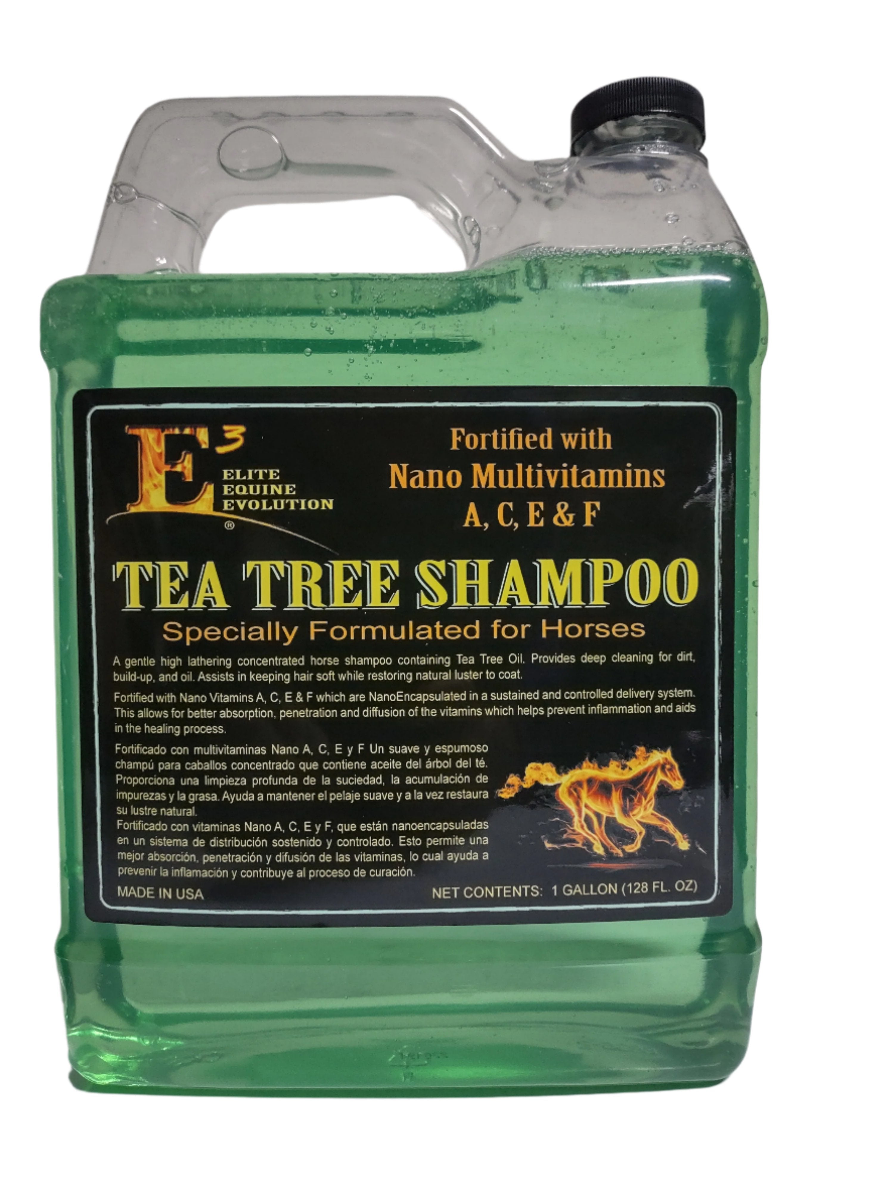 Elite Equine Evolution E3 Tea Tree Shampoo, 1 Gallon – Deep Cleansing & Soothing for Horses ...