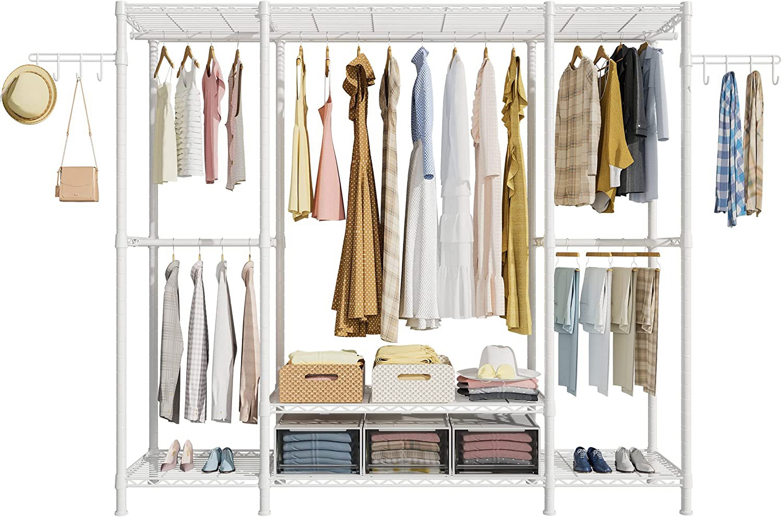 E3 Heavy Duty Garment Rack, 4 Tiers Freestanding Closet Organizer ...
