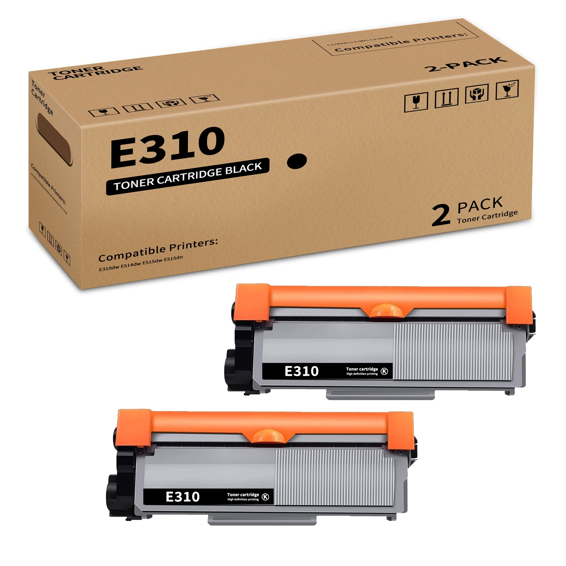 E310 High Yield Black 2 Pack Toner Cartridge Replacement for DELL P7RMX ...