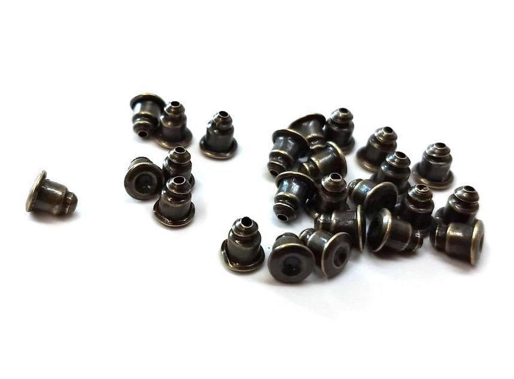 E490 - 200 pcs (100 Pairs) Antique Bronze Ear Nuts - 5.5mm x 5mm ...
