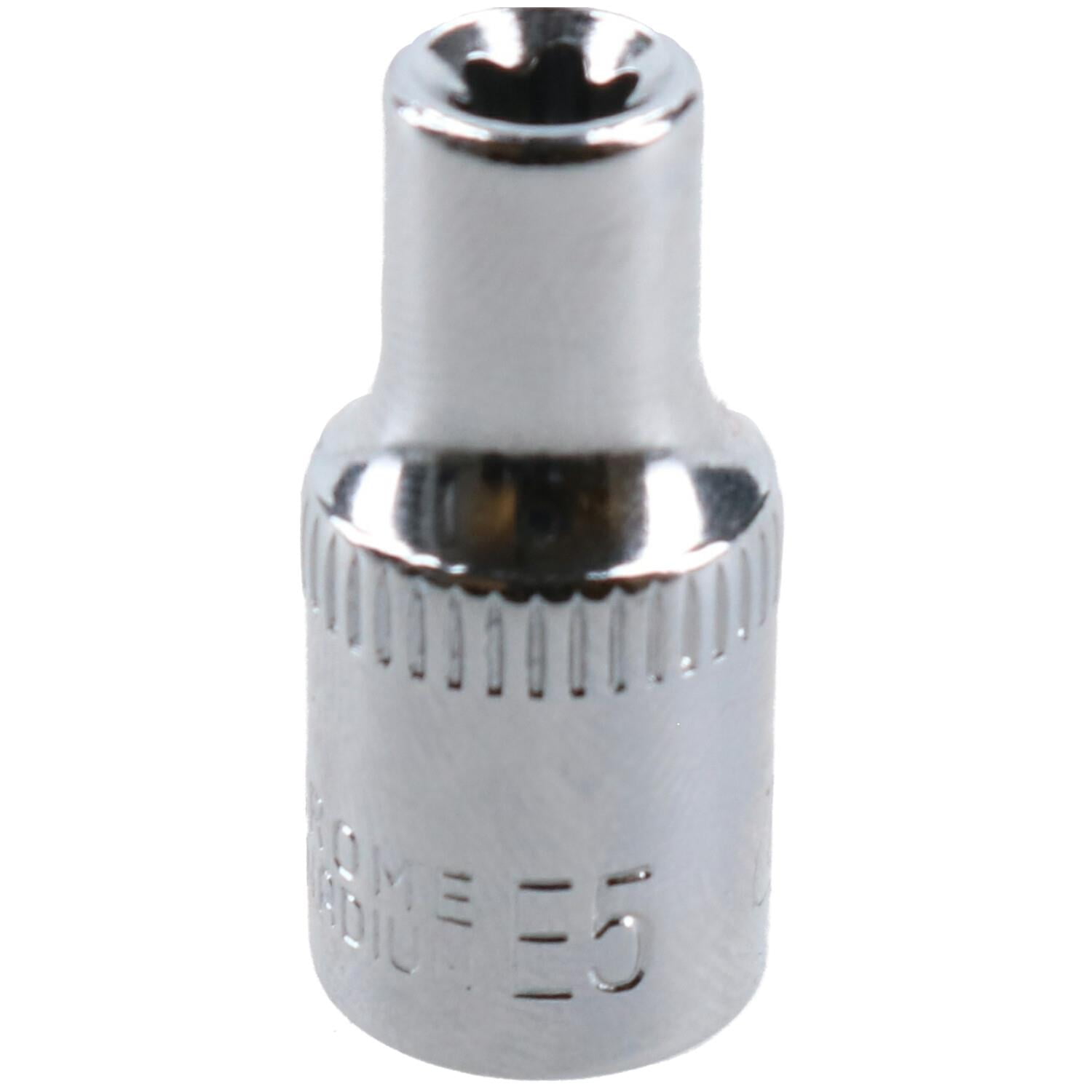 E5 Female Torx Socket Star Bit 1/4" Drive Standard External Chrome ...