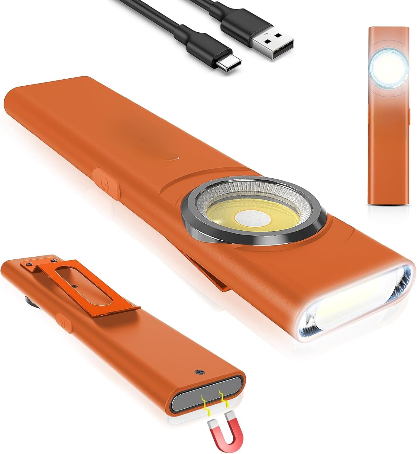 E5 Pocket Flashlight, Rechargeable EDC Flashlight, Super Slim 4.2x1x0 ...