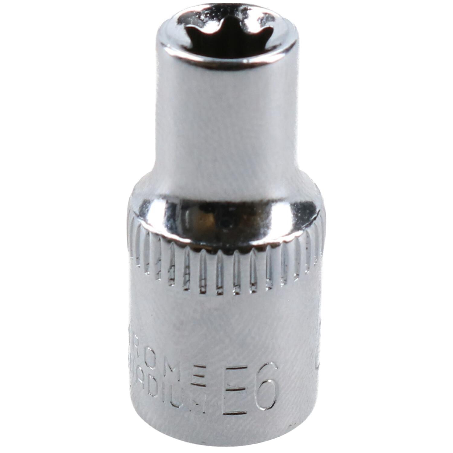E6 Female Torx Socket Star Bit 1/4" Drive Standard External Chrome ...