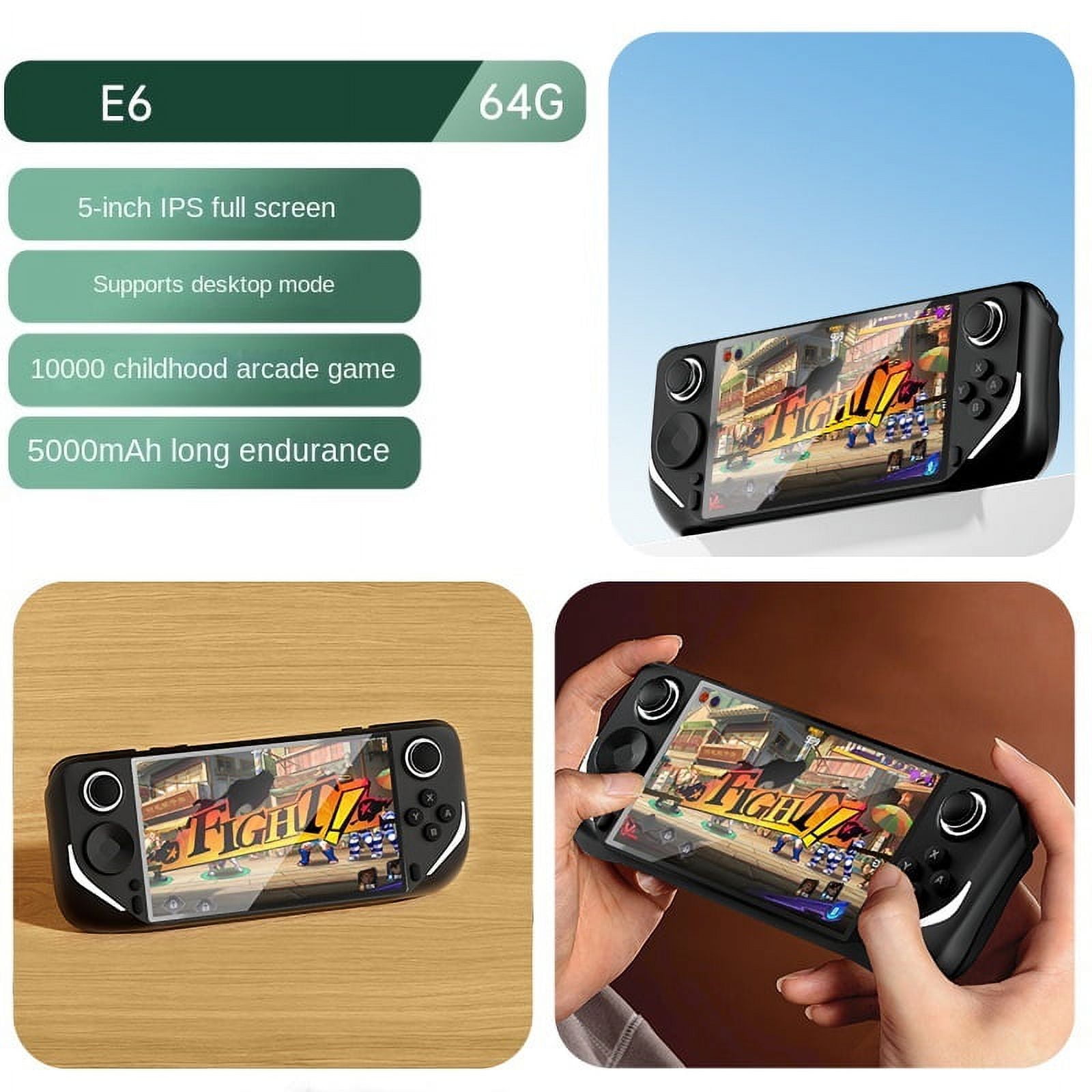 E6 Handheld 5-inch IPS HD Screen Handheld Game Console Android Arcade ...