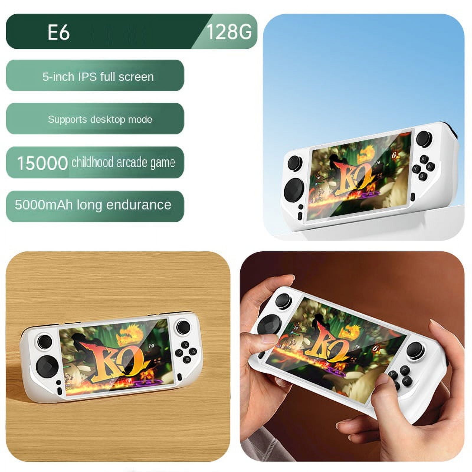 E6 Handheld 5-inch IPS HD Screen Handheld Game Console Android Arcade ...