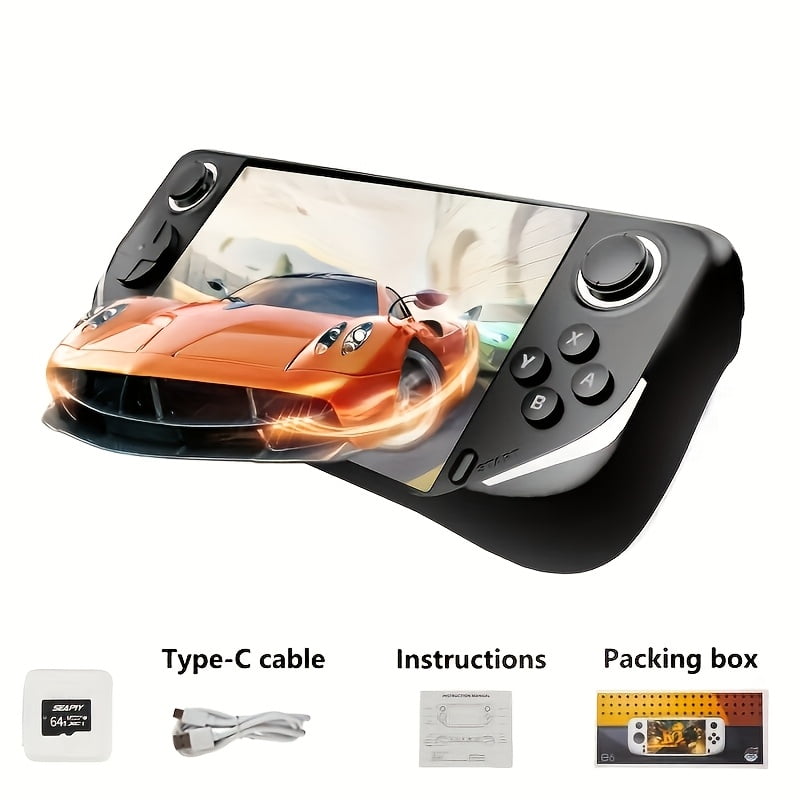 E6 Handheld Gaming Console With 5-inch Display, Durable ABS Design, USB ...