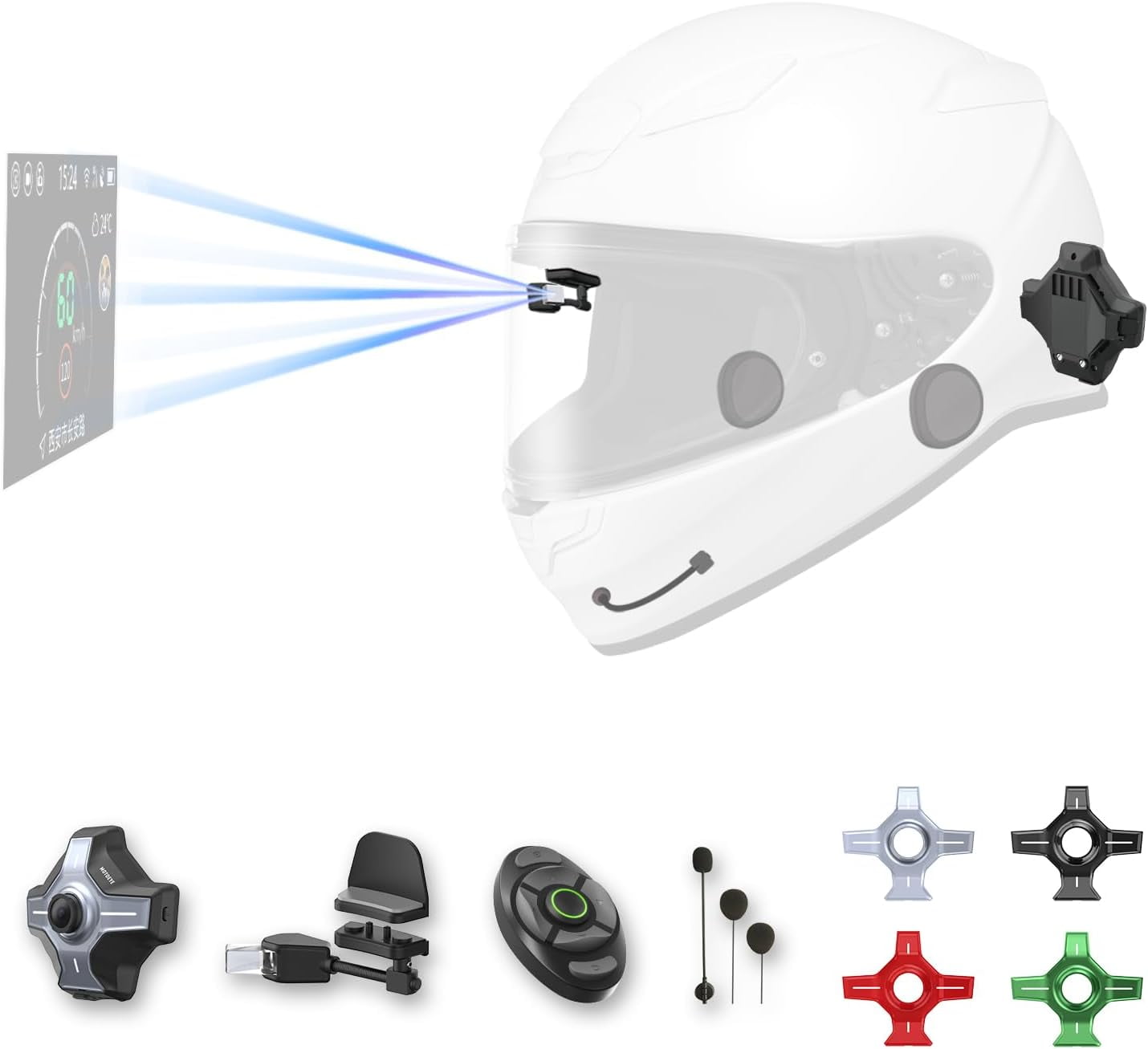 E6 Motorcycle Helmet HUD, Head Up Display, Bluetooth,GPS, CarPlay ...