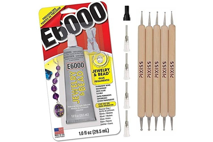 E6000 1-Ounce Jewelry and Bead Adhesive with 4 Precision Applicator ...