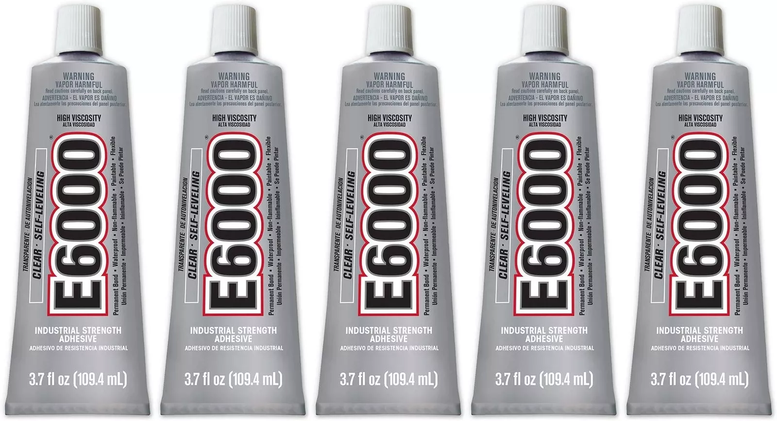E6000 High Viscosity Adhesive, 3.7 Fluid Ounces - 5 Pack - Walmart.com