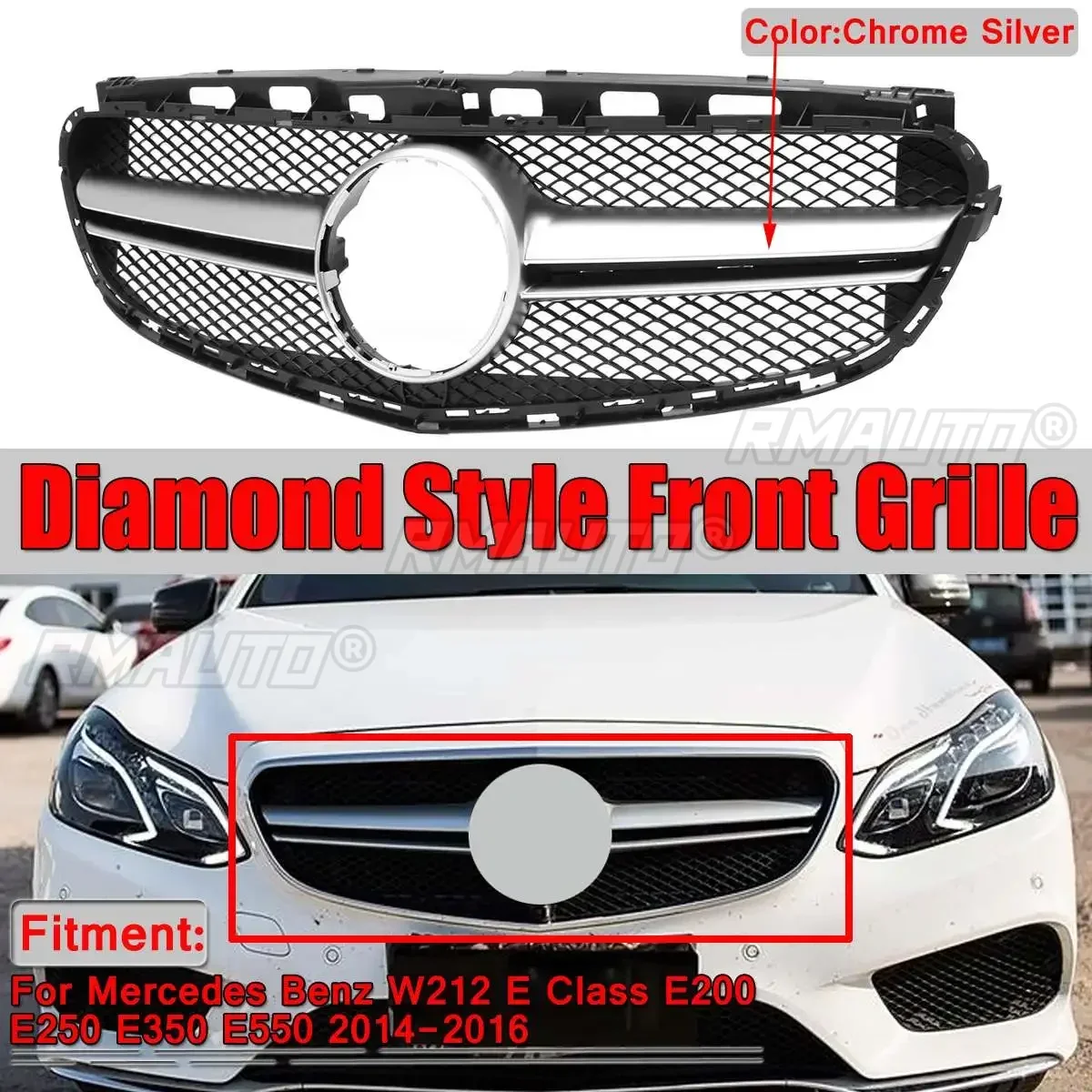 E63 Look Style W212 Grill Car Front Grill Grille For Mercedes For Benz ...