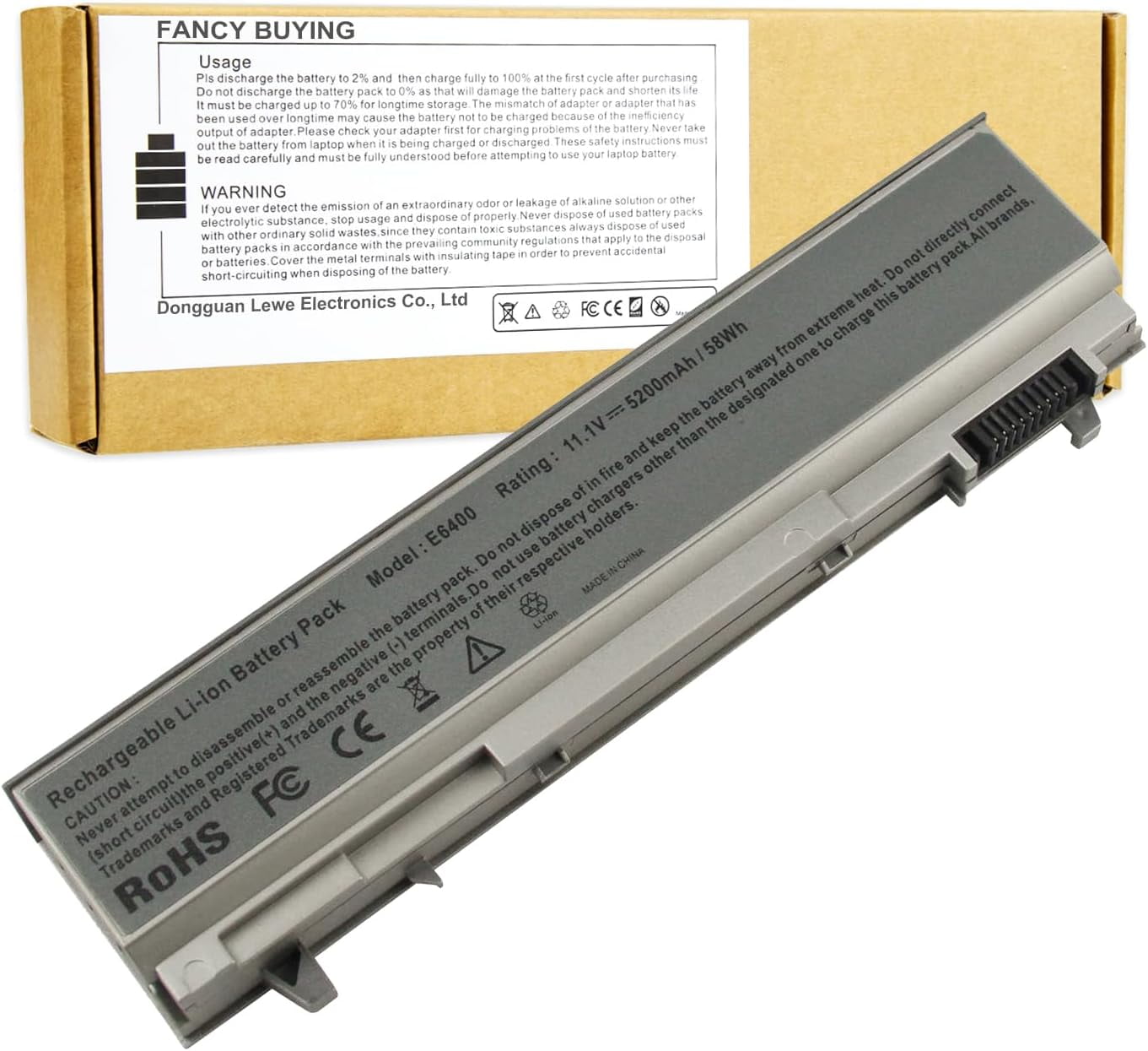 E6410 Laptop Battery for Dell Latitude E6510 E6500 E6400 Precision ...