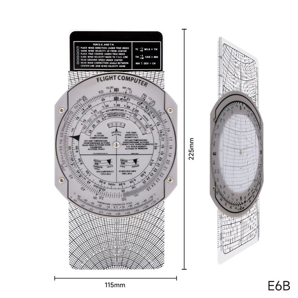 E6B Flight Computer Aviation Plotter Circular Slide Rule For Aviation ...
