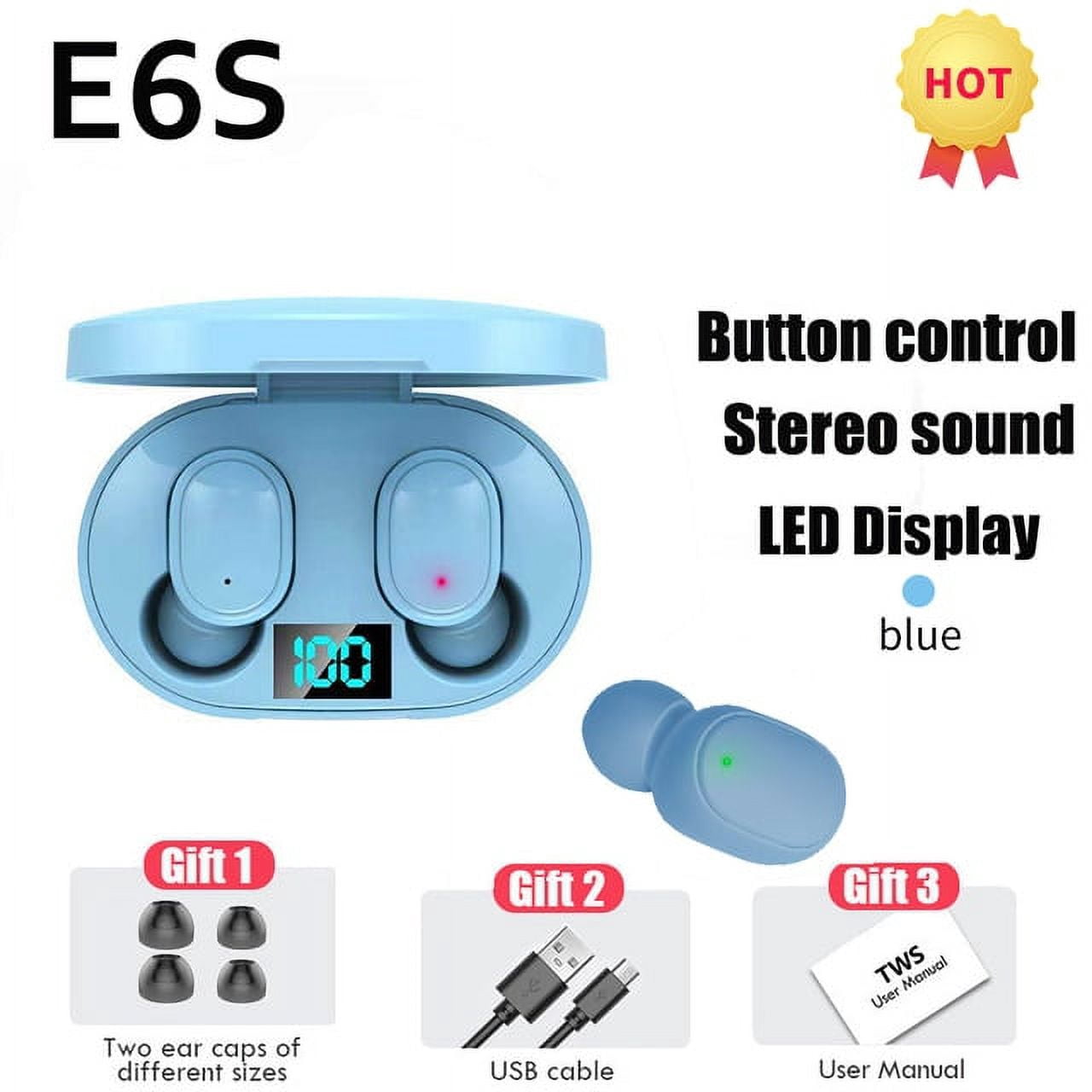 E6s Tws Bluetooth 5.0 Headphones True Wireless Earbuds In Ear Handsfree ...