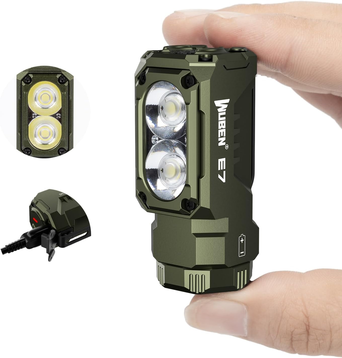 E7 1800 Lumen Rechargeable Mini with Magnet - Super Bright 6 Modes ...