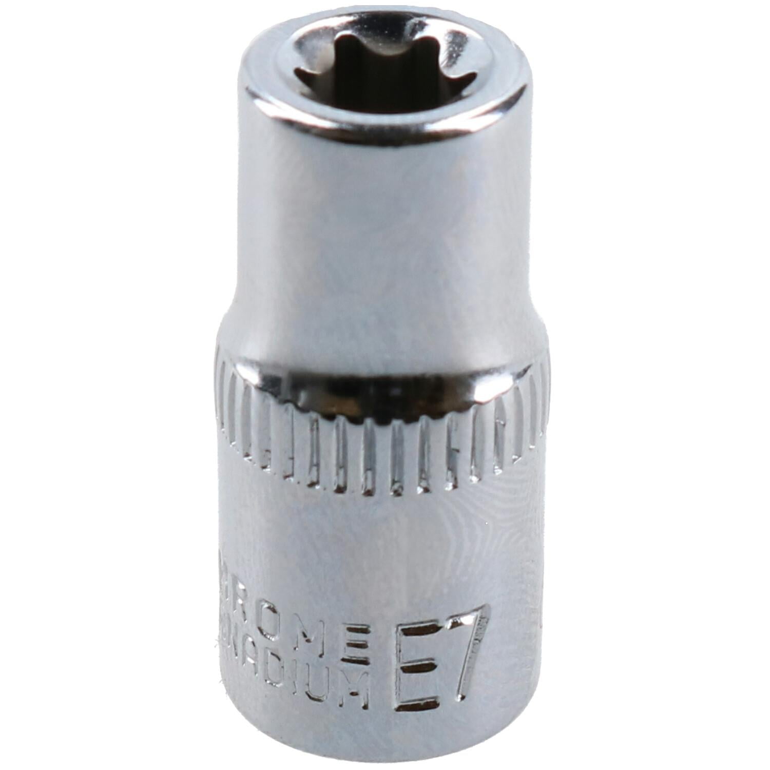 E7 Female Torx Socket Star Bit 1/4" Drive Standard External Chrome ...