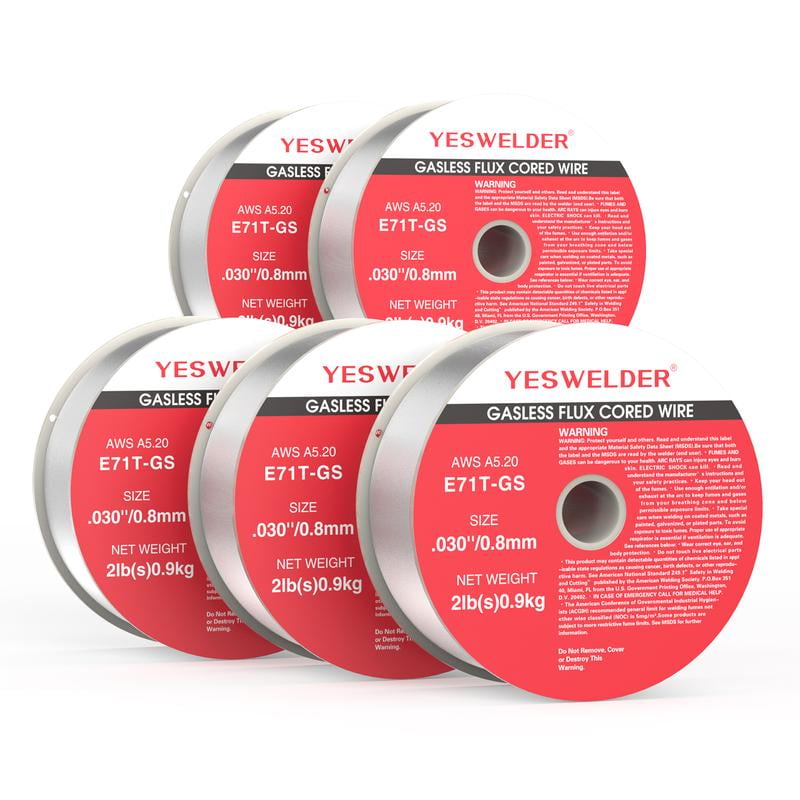 E71T-GS 030"/.035" Diameter 2LB Flux Core Mild Steel MIG Wire, 2-Pound ...