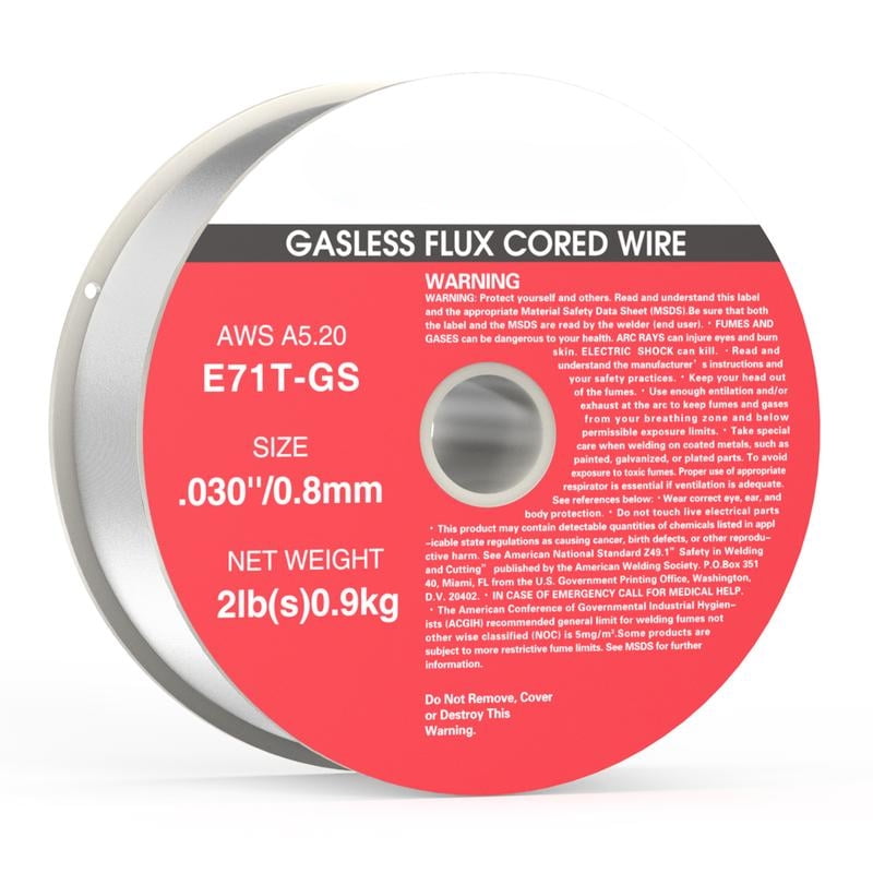 E71T-GS 2LB .030"/.035" Diameter Gasless Flux Core Welding Wire, 2 ...