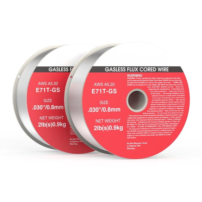 E71T-GS 2LB .030"/.035" Diameter Gasless Flux Core Welding Wire, 2-Pound Mild Carbon Steel ...