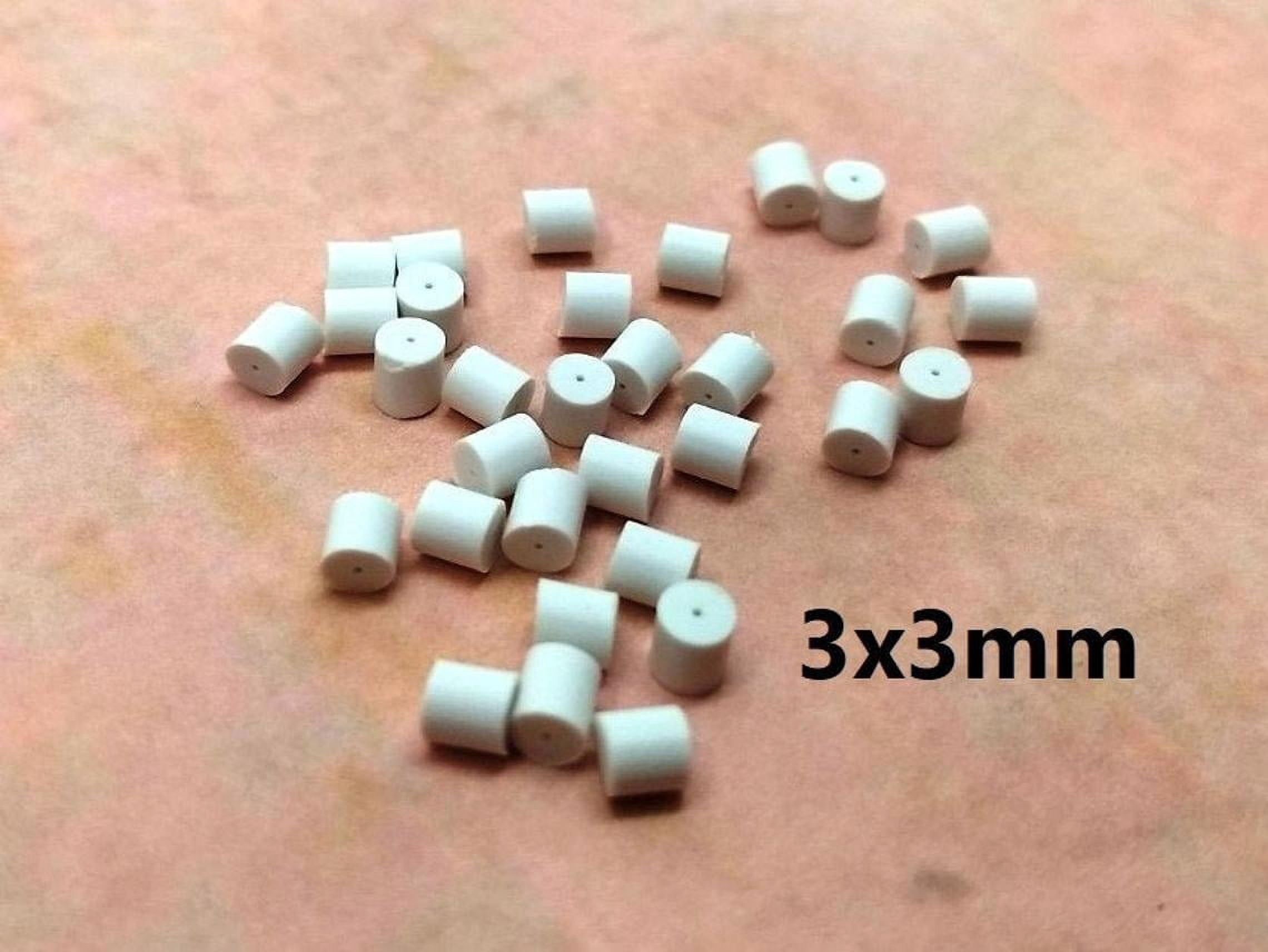 E732 - 100 pcs (50 Pairs) White Plastic Earring Clutch - 3mm x 3mm ...