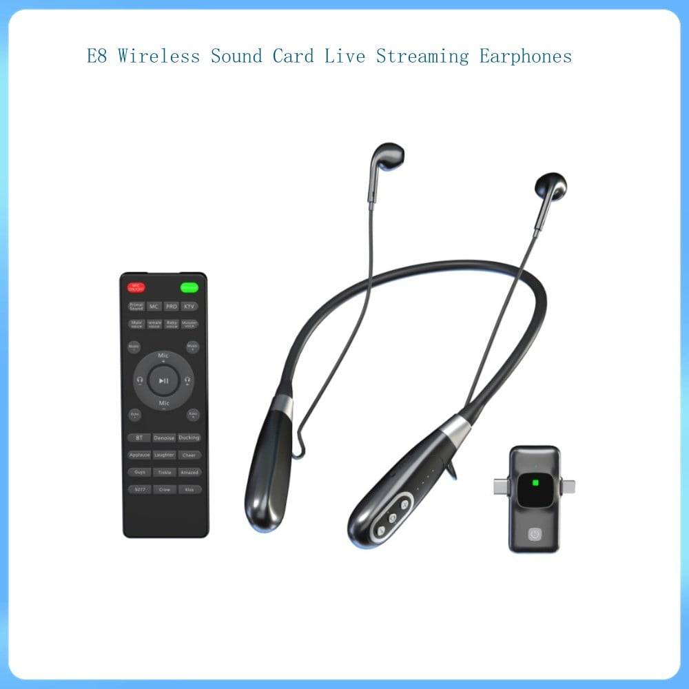 E8 Wireless Sound Card Live Streaming Earphones Broadcasting Audio ...