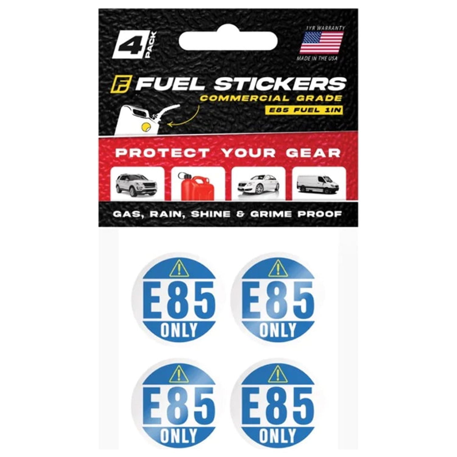 E85 Sticker | 1 Round | 4 Labels | USA Made - Walmart.com