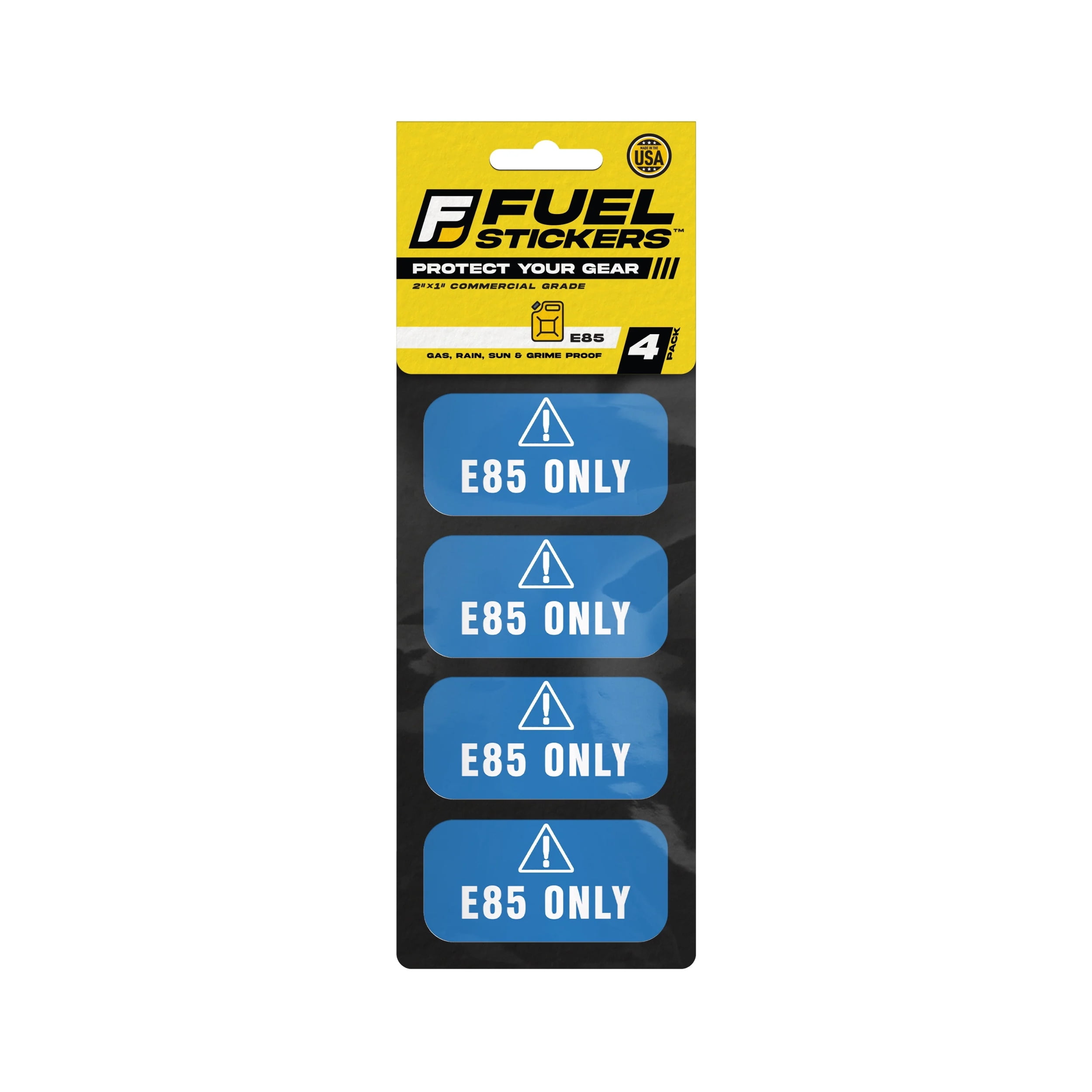 E85 Sticker - Flex Fuel Sticker | 2x1 | 4 Labels | USA Made - Walmart.com